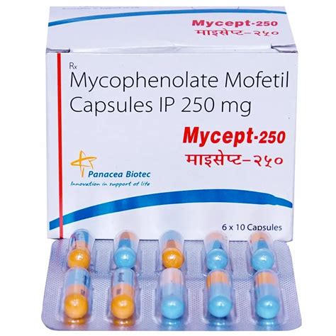 250mg Mycept Mycophenolate Mofetil Tablet At ₹ 3444strip Cellcept