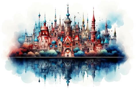 Ripple Effect Watercolor Dreamscape Premium Ai Generated Image