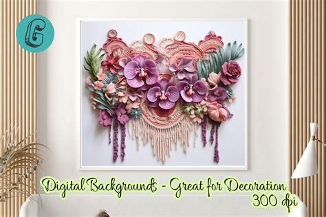 Orchid 3d Macrame Background 01 Graphic By Glamour · Creative Fabrica