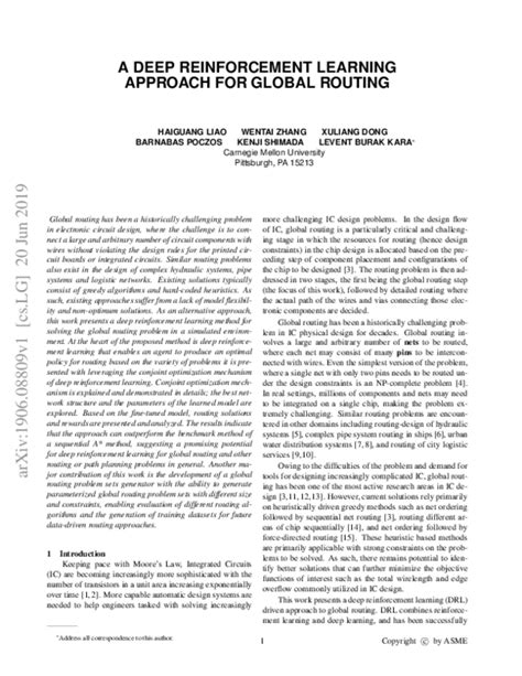 pdf a deep reinforcement learning approach for global routing