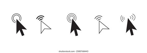 set computer mouse click cursor icons stock vector royalty free