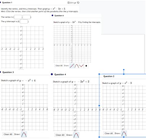 Solved Identify The Vertex And The Y Intercept Then Graph Chegg Com