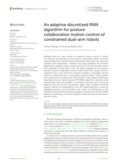 Pdf An Adaptive Discretized Rnn Algorithm For Posture Collaboration