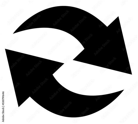 Two Curved Arrows Pointing In Opposite Directions Black Double Sharp
