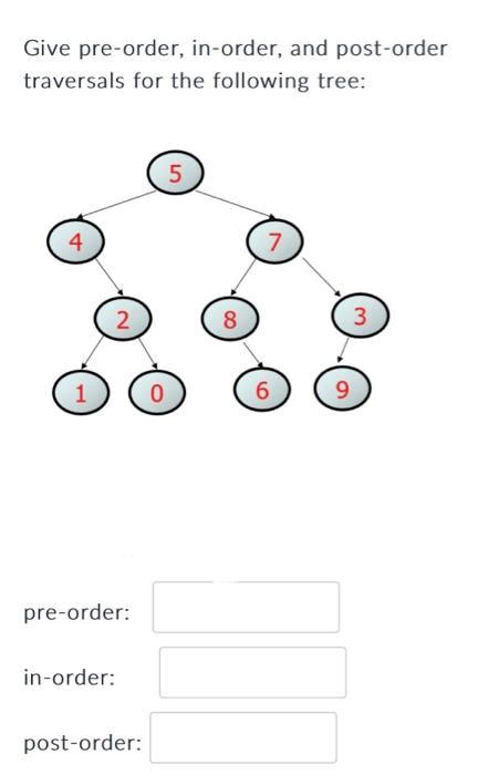 Solved Give Pre Order In Order And Post Order Traversals
