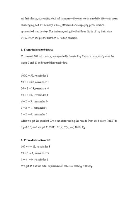 Cs Intro To Computer Science Assignment 2 On Number Systems Studocu