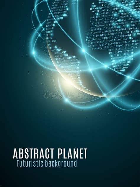 Futuristic Planet Earth Glowing Map Of Square Dots Abstract
