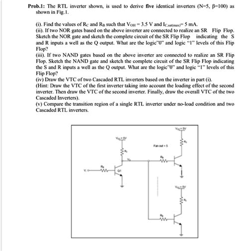 Solved Prob1 The Rtl Inverter Shown Is Used To Derive Five Identical