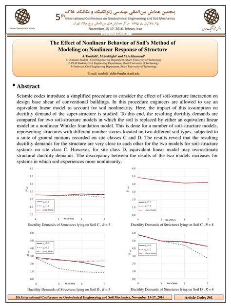 PDF The Effect Of Nonlinear Behavior Of Soil Modeling On Nonlinear Response Of Structures
