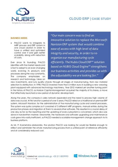 Erp Case Study With Solution CASE STUDY INTRODUCTION OF AN ERP SYSTEM AT