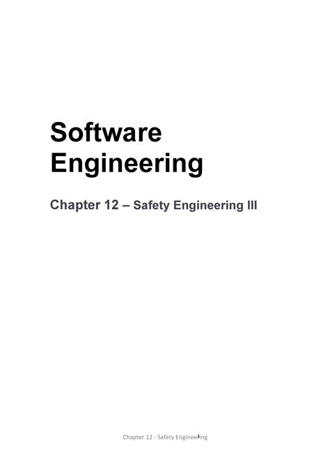 Software Engineering Ch12 Safety Engineering Lecture 3 Software