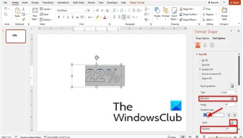 How To Fill An Area Of Text Or Shape By A Percentage In PowerPoint Powerpoint Freeware Blue