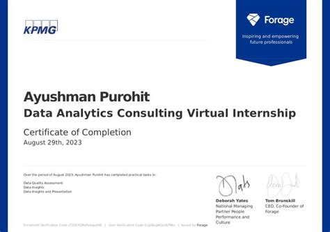 Ayushman Raj Purohit On Linkedin Kpmg Internship Certificate Data Analytics