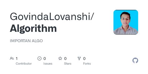GitHub GovindaLovanshi Algorithm IMPORTAN ALGO