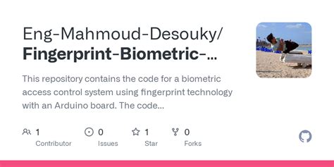 github eng mahmoud desouky fingerprint biometric access control this