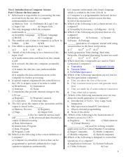 Comprehensive Test On Computer Science Fundamentals Course Hero