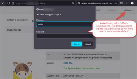 login prompt for e mail configuration 401 unauthorized mailcow community