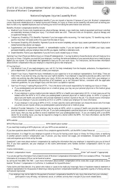 Dwc 7 Fillable Form Printable Forms Free Online