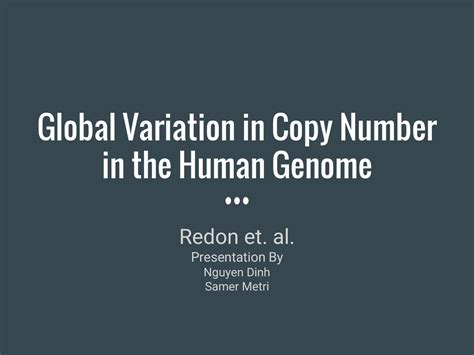 Global Variation In Copy Number In The Human Genome Ppt Download