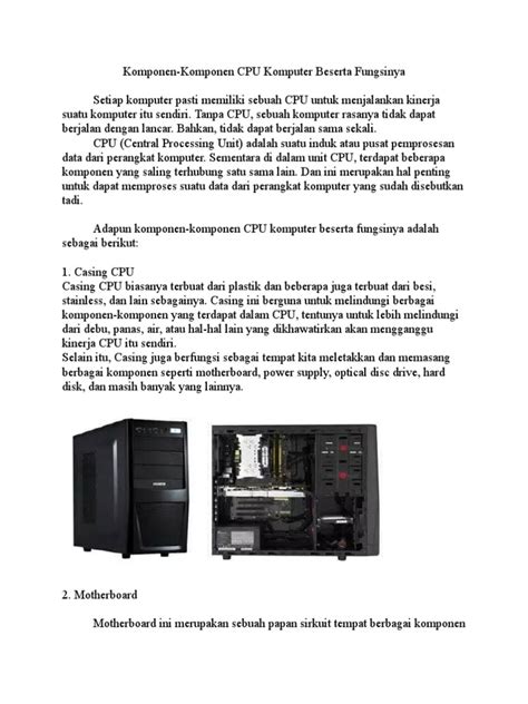 Komponen Komponen Cpu Beserta Fungsinya Pdf