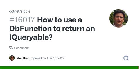 how to use a dbfunction to return an iqueryable · issue 16017