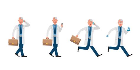 남자 과학자 캐릭터 벡터 디자인 다양한 액션으로 프리젠 테이션 건강관리와 의술에 대한 스톡 벡터 아트 및 기타 이미지 건강관리와 의술 과학 과학자 Istock