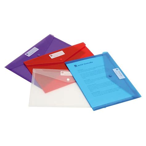 marbig envelope button a4 assorted pack 10 winc