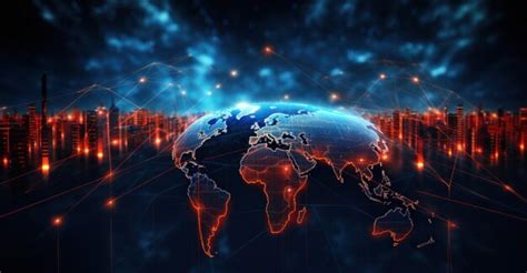 Premium Photo Visualization Of A Cyberattack On A Global Network Showing Realtime Data