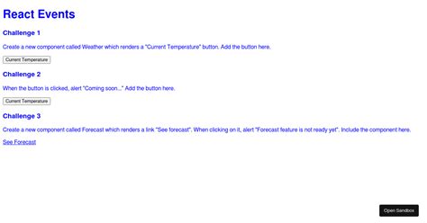 React Events Forked Codesandbox