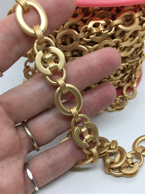 Industrial Chain Matte Gold Ch149 Mg Choose Your Length Etsy