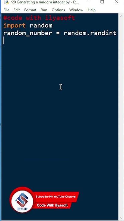 Generating A Random Integer Codewithilyasoft Python Youtube