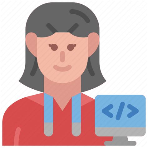Programmer Avatar Occupation Profession Woman Career Female Icon Download On Iconfinder