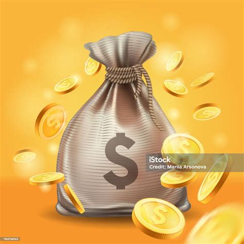 머니백과 금화 돈 3d 벡터 아이콘입니다 디자인 요소 자루와 클립 아트 금속 Moneywhirl 소용돌이 동전 3차원 형태에 대한 스톡 벡터 아트 및 기타 이미지 Istock