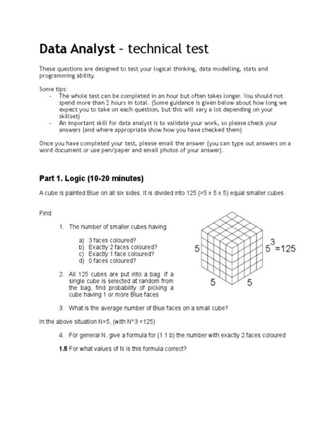 Data Analyst Technical Interview Pdf Data Analysis Numbers