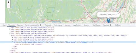 Vuejs How Do I Remove The Href On Popups Close Button In Leaflet