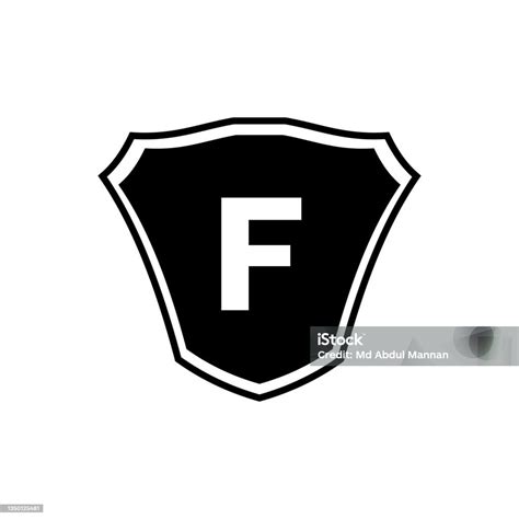 쉴드 엠블럼 레터 F 로고 템플릿 레터 F 쉴드 로고 클럽 파운데이션 및 회사 아이덴티티를 위한 프리미엄 모노그램 쉴드 레터 F