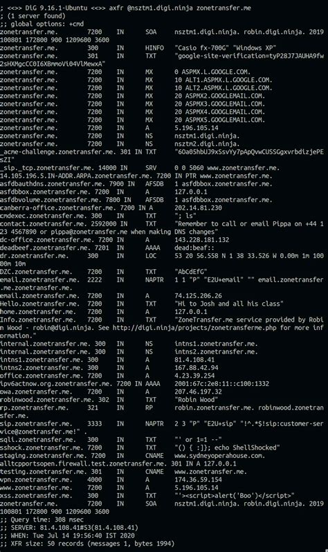 DNS Zone Transfer Vulnerability