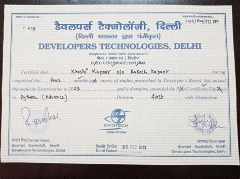 completed python course with advanced skills khushi kapoor posted on