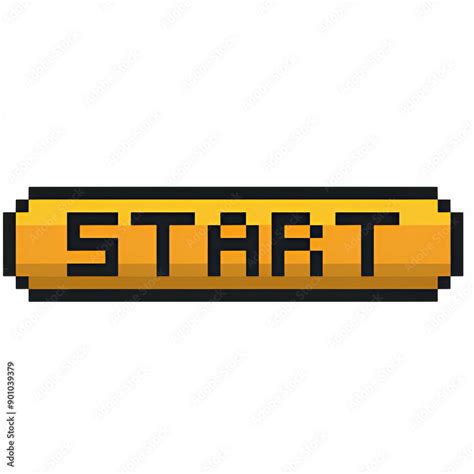 Pixel Buttons Of The Game Interface Box With Pixelated Text Menu Game