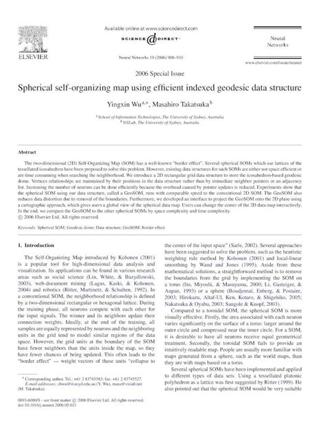 Pdf Spherical Self Organizing Map Using Efficient Indexed Geodesic Data Structure Dokumentips