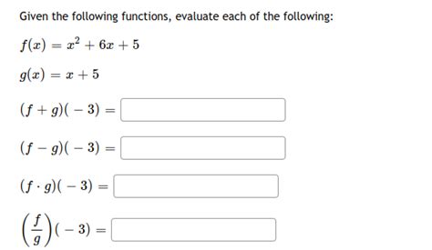Answered Given The Following Functions Evaluate Bartleby