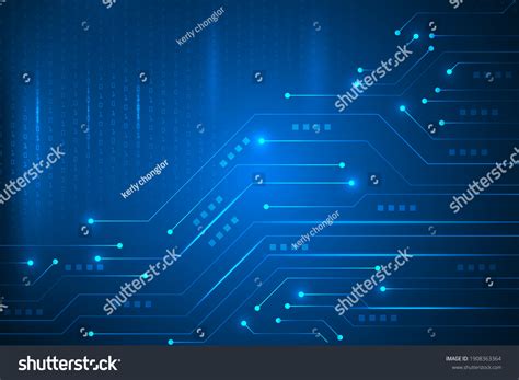 Digital Circuit Lines On Binary Code Stock Vector Royalty Free Shutterstock