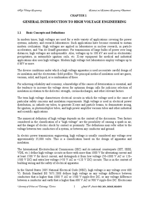 High Voltage Engineering Main Pdf