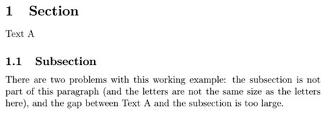 Sectioning Subsection Headings In Body Of Text TeX LaTeX Stack Exchange