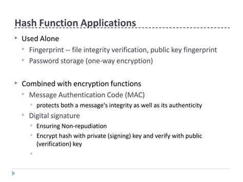 cryptography hash functions pptx