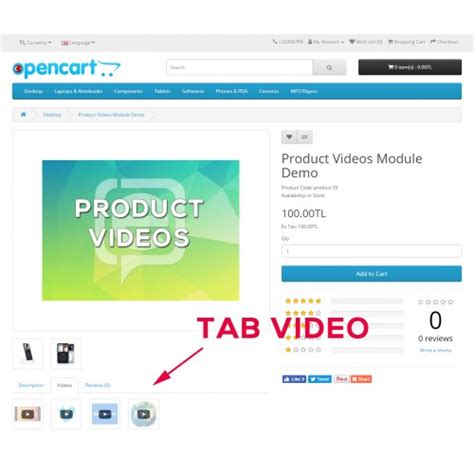 OpenCart Product Videos OC V X