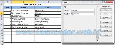 Cara Membuat Form Data Entry Di Excel Tanpa Macros Kusnendar