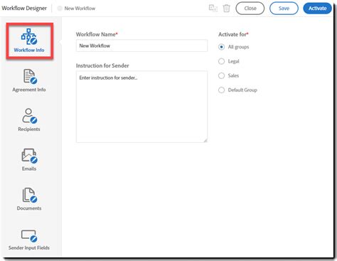 Classic Adobe Sign Workflow Designer