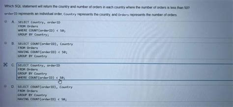 Solved Answer The Following Sql Question Correct If The Chegg Com