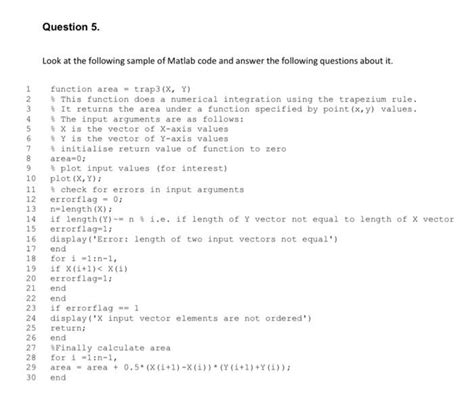 Solved Look At The Following Sample Of Matlab Code And Chegg